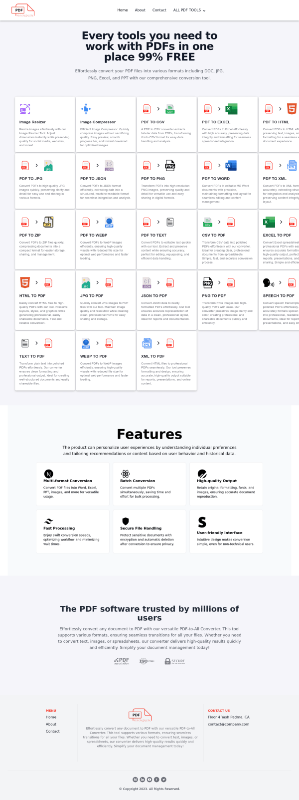 Ultimate PDF Converter Website PHP Script With 23 Tools – Netbrux