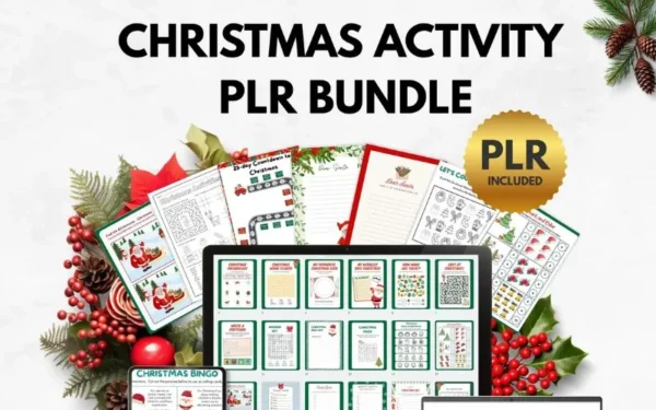 Christmas Activity PLR Bundle | 400 Holiday Worksheets, Games Coloring ...